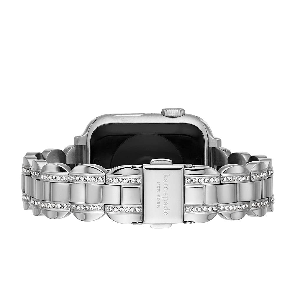 kate spade new york stainless steel band for 38/40/41mm apple watch series 1-6, color: silver