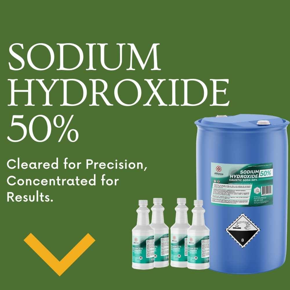 Sodium Hydroxide 50% (Caustic Soda, Lye) - 1 Quart (32 FL Oz) - for Soaps, Paper, Dyes, Cleaning, & Water Treatment - Alliance Chemical
