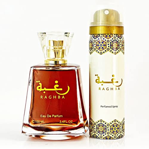Raghba w/ Deo EDP - Eau De Parfum 100ML (3.4 oz) | Elegant Long-Lasting Spray I Pleasant Bottle I by Lattafa