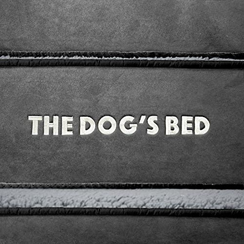 The Dog’s Bed Orthopedic Memory Foam Dog Bed, Large Grey Plush 40x25, Pain Relief for Arthritis, Hip & Elbow Dysplasia, Post Surgery, Lameness, Supportive, Calming, Waterproof Washable Cover