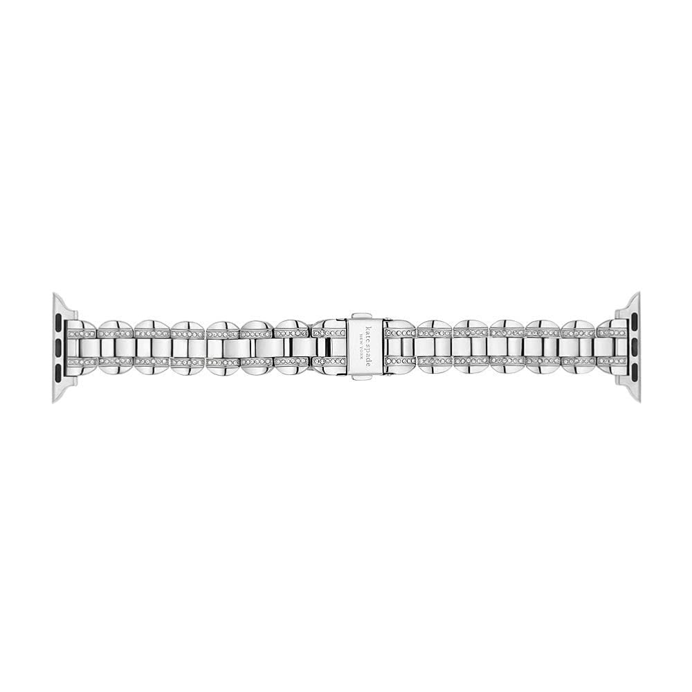 kate spade new york stainless steel band for 38/40/41mm apple watch series 1-6, color: silver