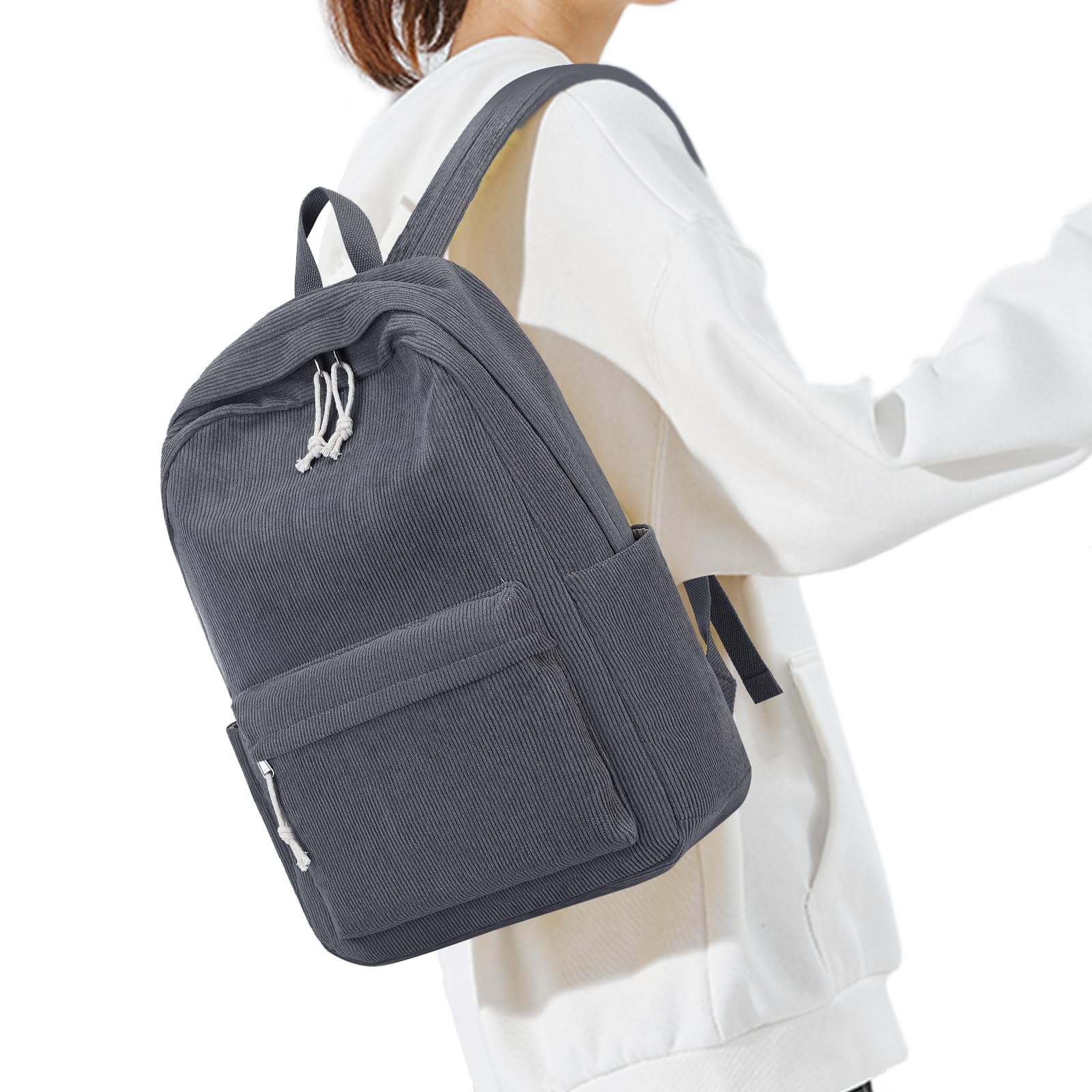 School Backpack for Teens Large Corduroy Bookbag Lightweight 17 inch Laptop Bag for Girls Boys Casual High School College