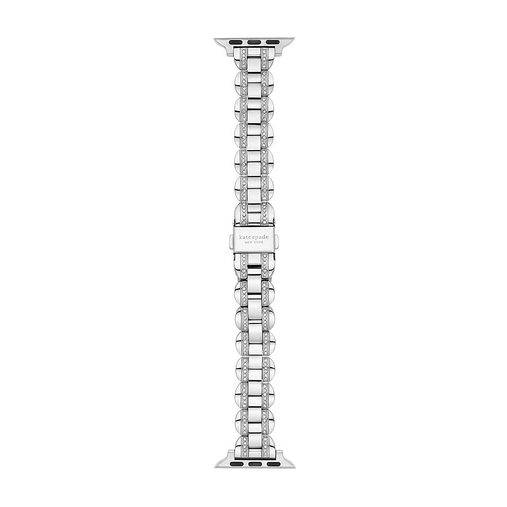 kate spade new york stainless steel band for 38/40/41mm apple watch series 1-6, color: silver