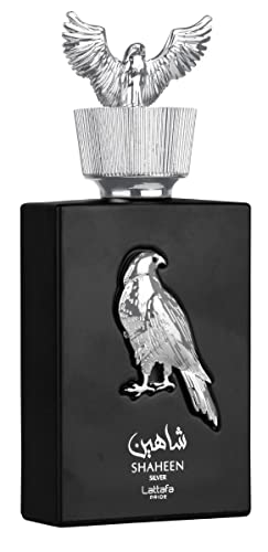 Shaheen Silver By Lattafa Pride Edp - Eau De Parfum 100ml(3.4 Oz) | Cassis, Bergamot, Rose, Patchouli, Musk, Oakmoss, Amber | By Lattafa Perfumes