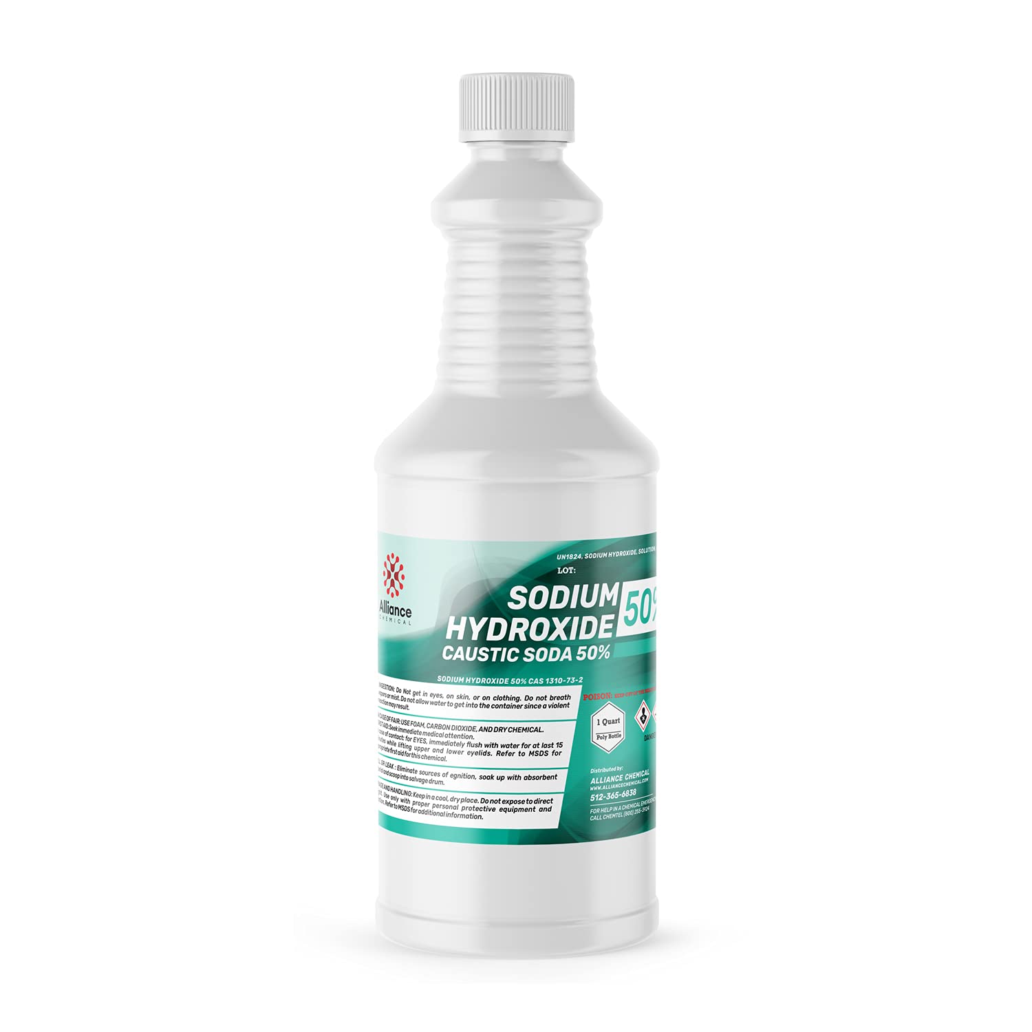 Sodium Hydroxide 50% (Caustic Soda, Lye) - 1 Quart (32 FL Oz) - for Soaps, Paper, Dyes, Cleaning, & Water Treatment - Alliance Chemical