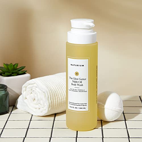 Naturium The Glow Getter Multi-Oil Hydrating Body Wash, Gentle Cleanser, 16.9 oz
