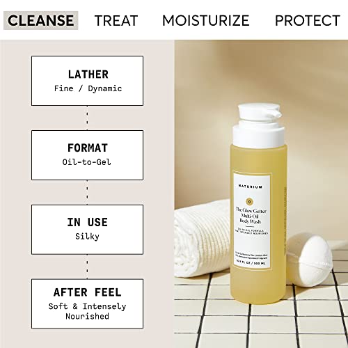 Naturium The Glow Getter Multi-Oil Hydrating Body Wash, Gentle Cleanser, 16.9 oz