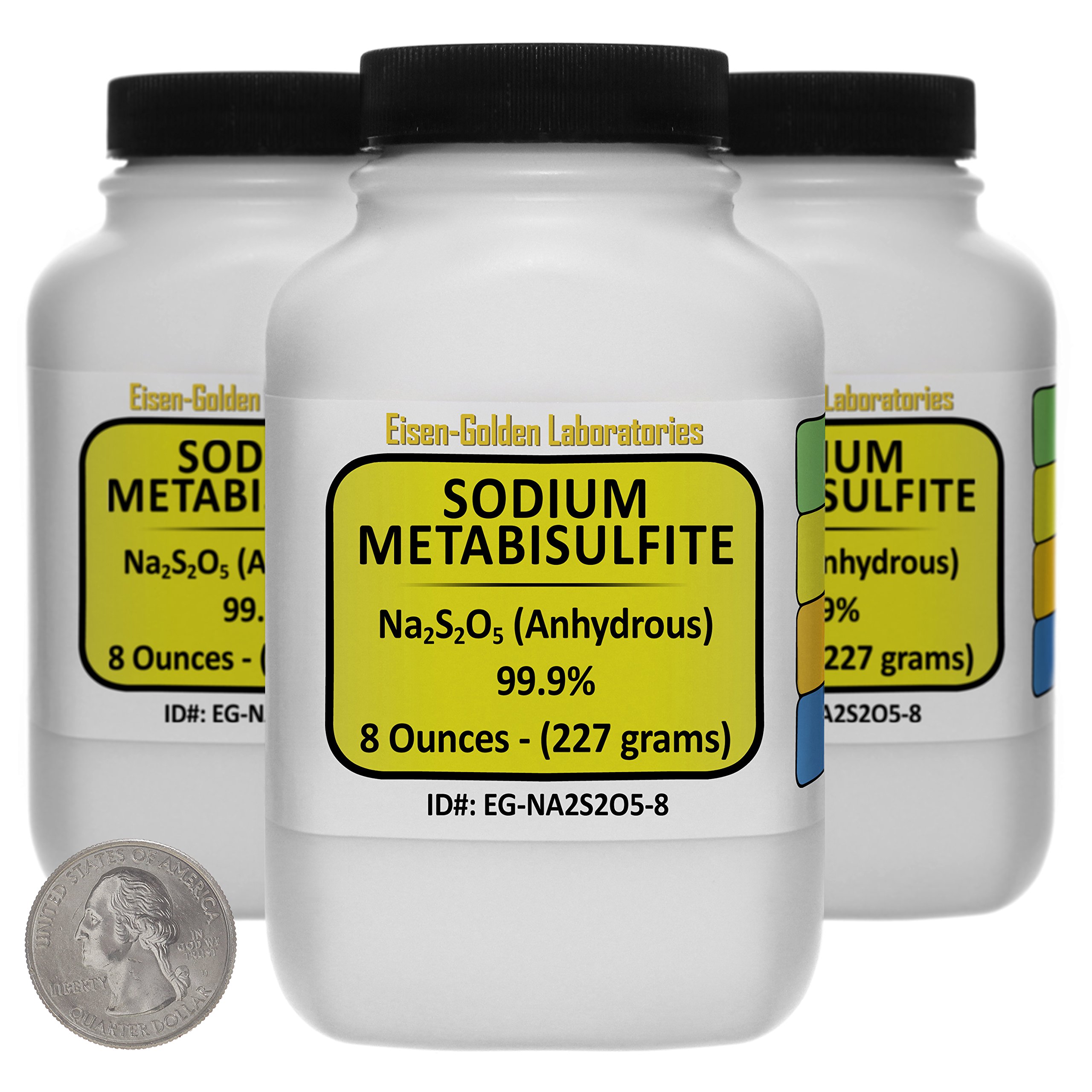 Sodium Metabisulfite [Na2S2O5] 99.9% ACS Grade Powder 1.5 Lb in Three Space-Saver Bottles
