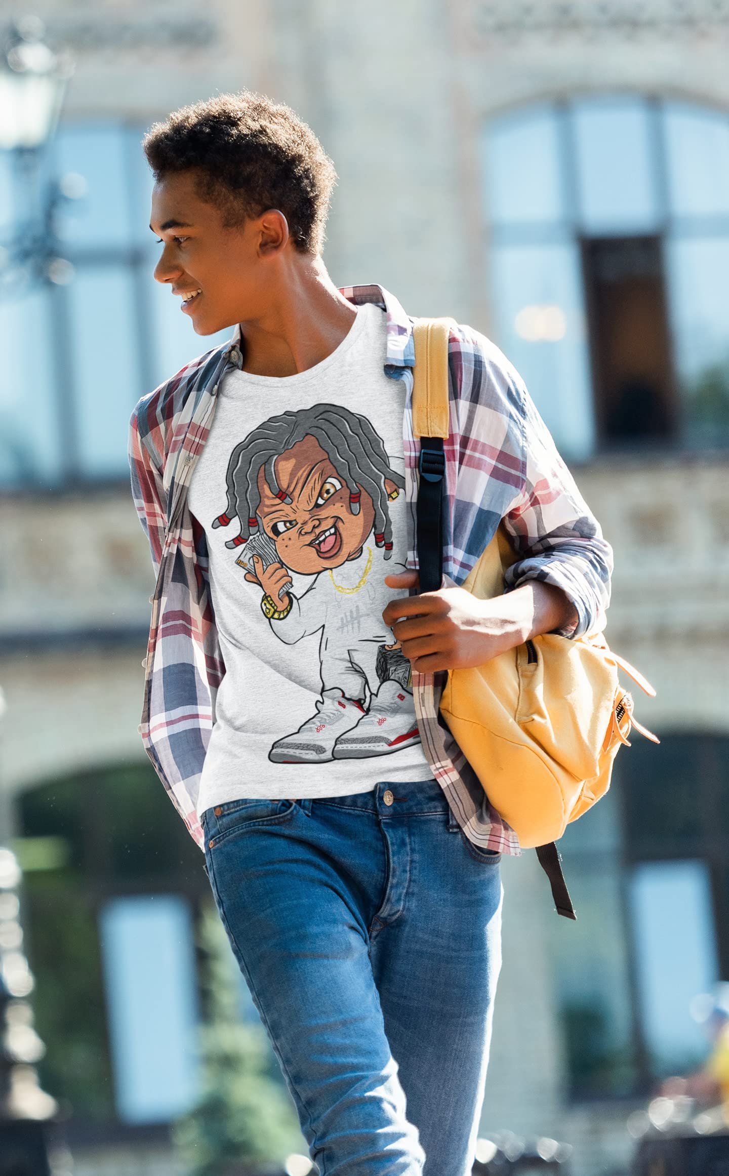 Jordan 3 Fire Red Killa Cash Doll T Shirt to Match Men's, Tee to Match Jordan 3s, Fire Red Jordan 3 Gift Tshirt