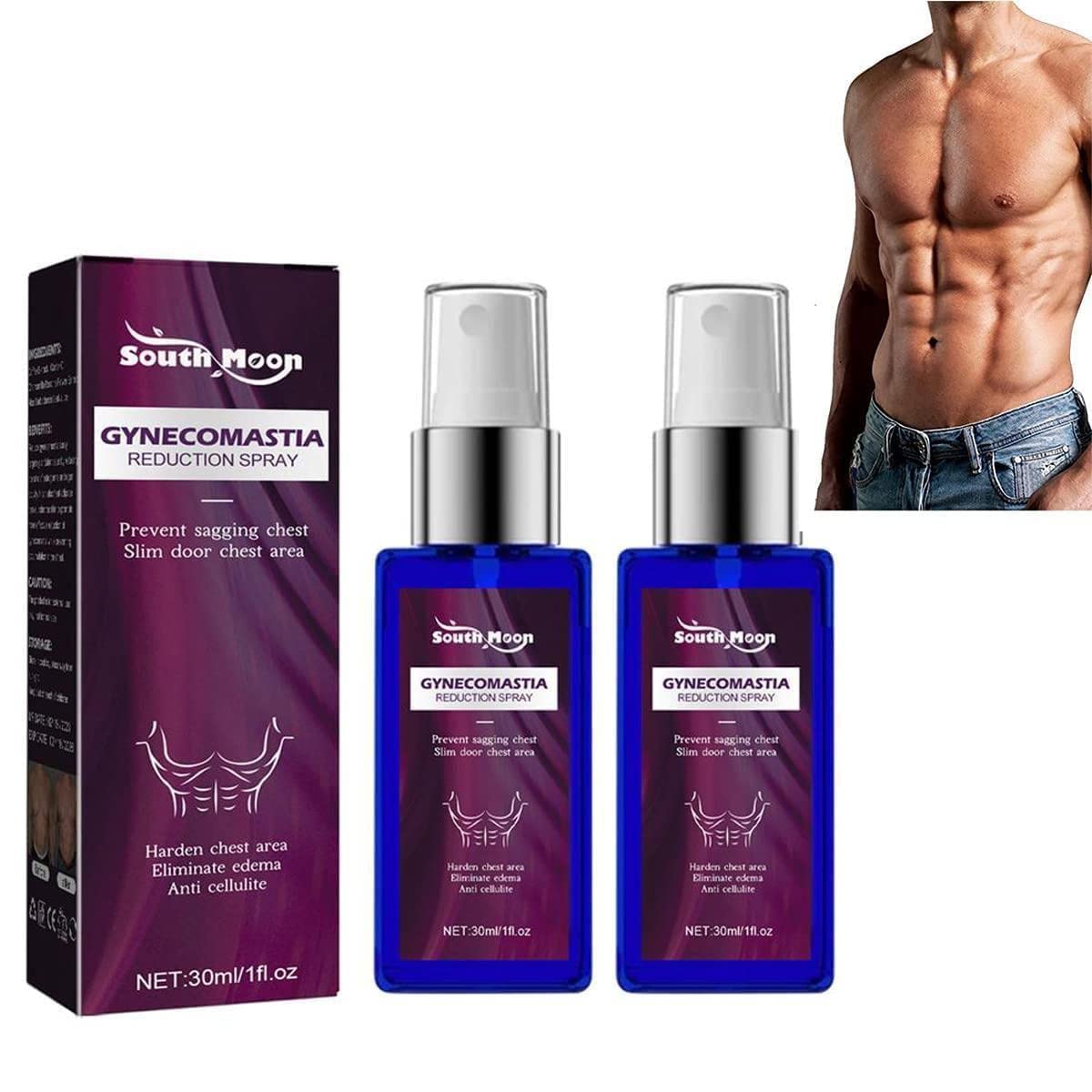 BAILIY South Moon Gynecomastia Firming Spray Cellulite Reduction Tighten Muscle Fitness 30ml U7h0 Hardening Chest Muscle Accelera Spray