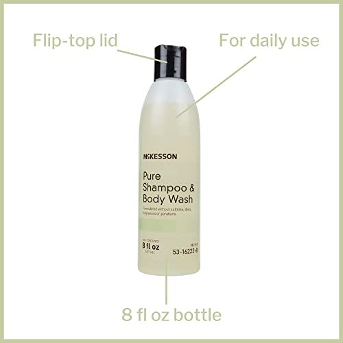 McKesson Pure Shampoo and Body Wash, Sulfates, Dyes, Fragrance and Parabens Free, Unscented, 8 oz, 1 Count