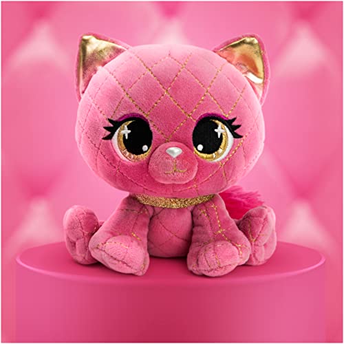 P.Lushes Designer Fashion Pets Madame Purrnel Premium Cat Stuffed Animal, Pink and Gold, 9”
