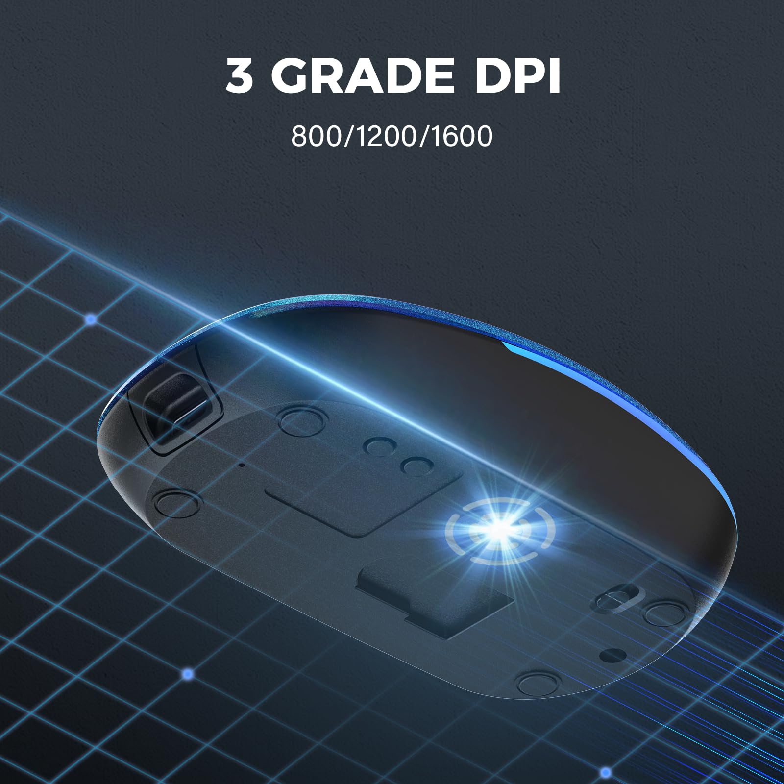 FENISIO Wireless Mouse, USB Computer Mouse 2.4G Rechargeable RGB Mouse Ultra Silent Cordless Mouse, Portable Computer Mouse for PC, Laptop, Desktop, MacBook, Windows (Aurora Purple)