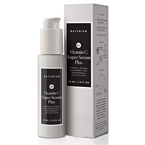 Naturium Vitamin C Super Serum Plus Retinol, Hyaluronic Acid, Niacinamide & Salicylic Acid, Smoothing & Brightening Facial Care, 1.0 oz