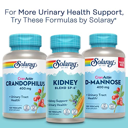 SOLARAY CranActin Cranberry Extract 400mg, Concentrated Cranberry Supplement for Urinary Tract Health & Bladder Support, with Vitamin C for Immune Support, Vegan (120 CT)