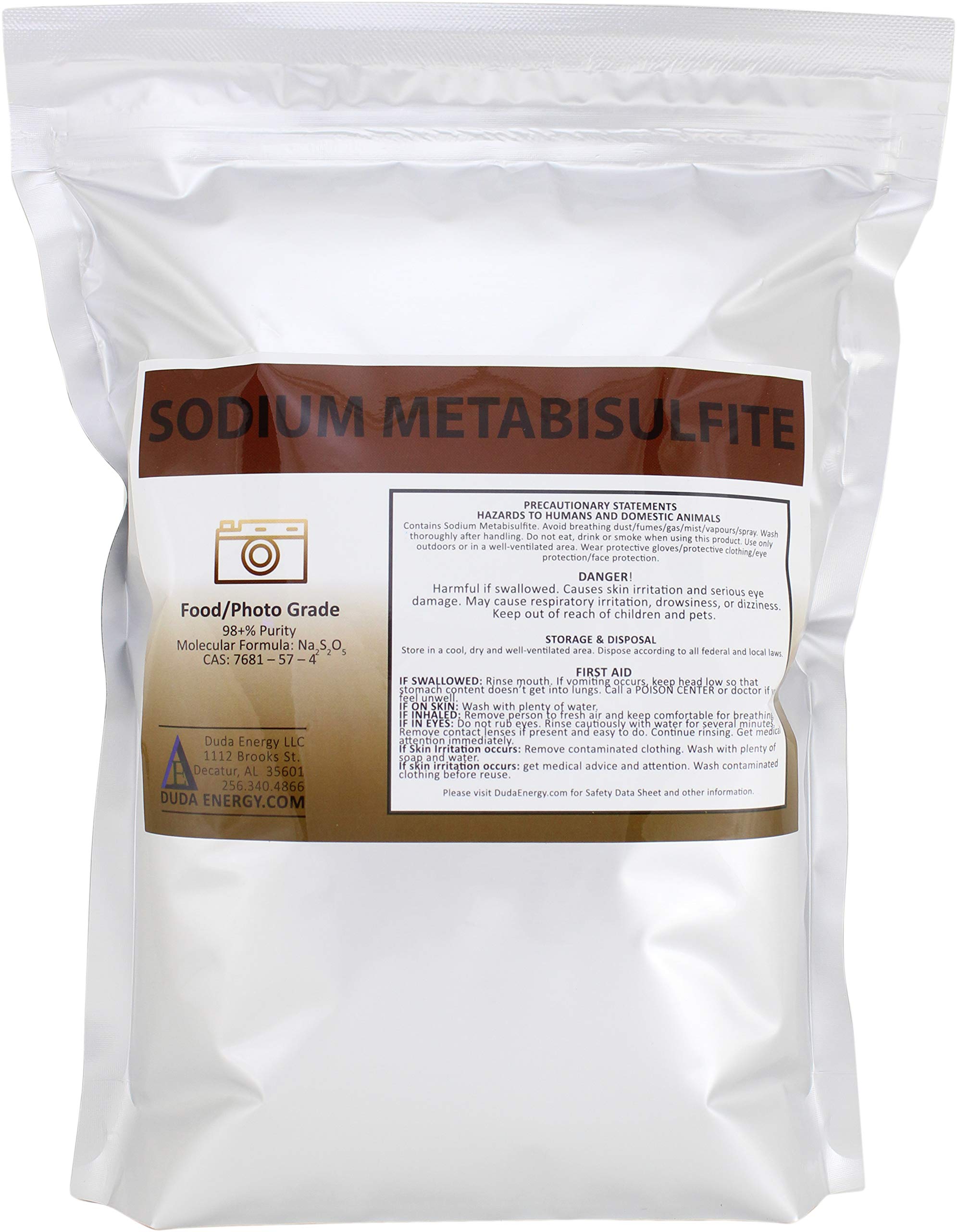 10 lb Sodium Metabisulfite Food Grade/Photo Grade 98.6+% Purity White Granular Solid Crystals