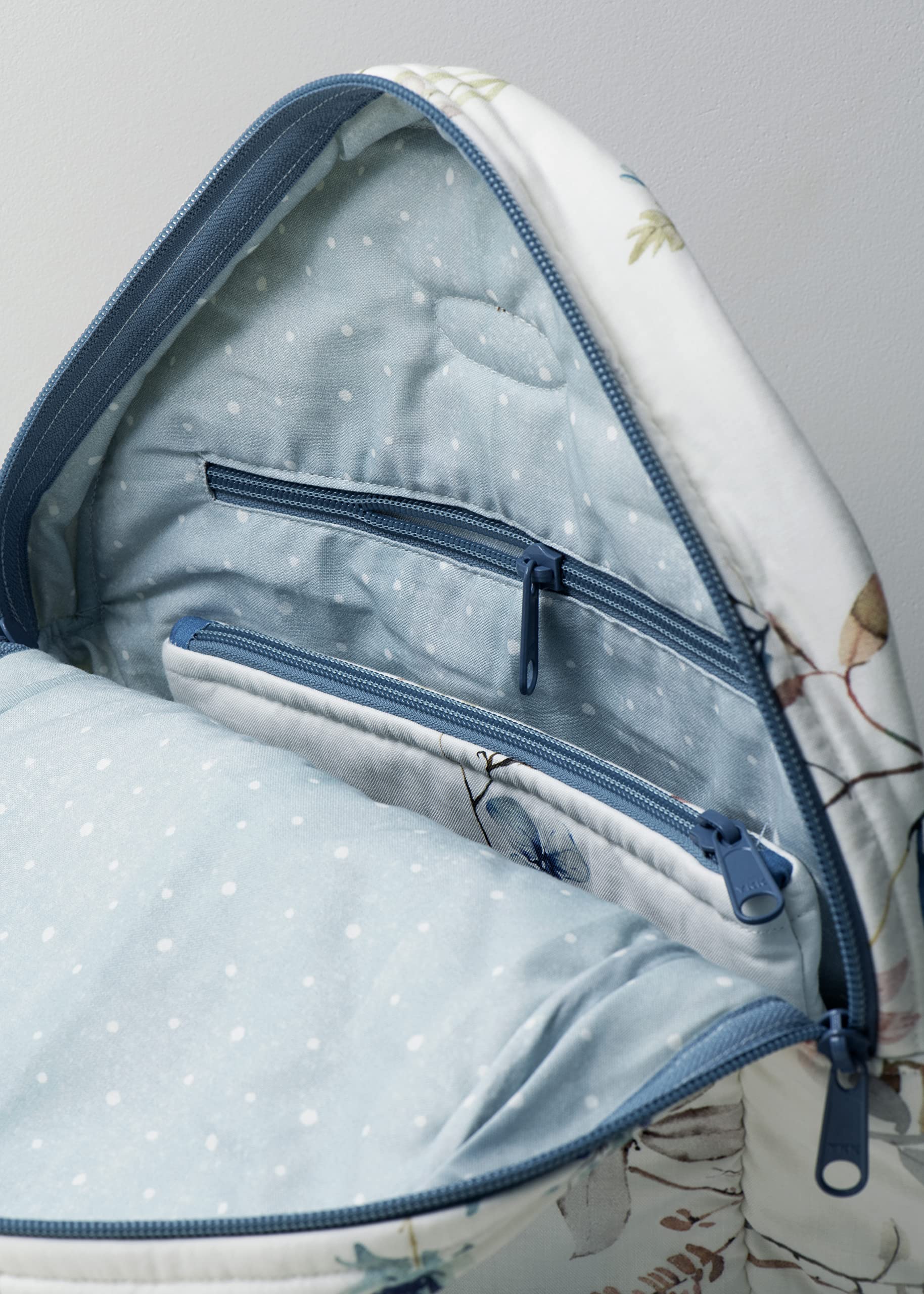 Maison d' Hermine Backpack Cotton Shoulder Backpack with Small Pouch Lightweight Bag for Travel Work Beach Perfect for Women & Men (Ice Florals)