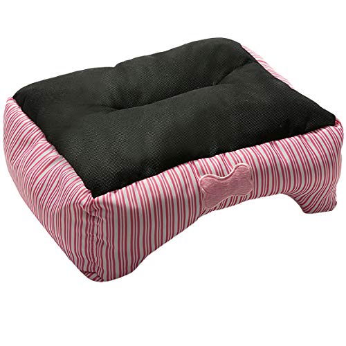 Hollypet Self-Warming Pet Bed Small Dog Cat Plush Rectangle Nest Puppy Sleeping Bag Cushion, Pink