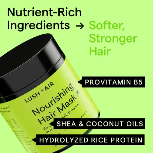 Lush Air ๐ช๐๐ก๐ก๐๐ฅ ๐ฎ๐ฌ๐ฎ๐ฏ* Hair Mask for Dry and Damaged Hair, Hair Treatment for Nourishing and Hydrating Dry Hair, Vegan and Cruelty Free, 8 Fl Oz