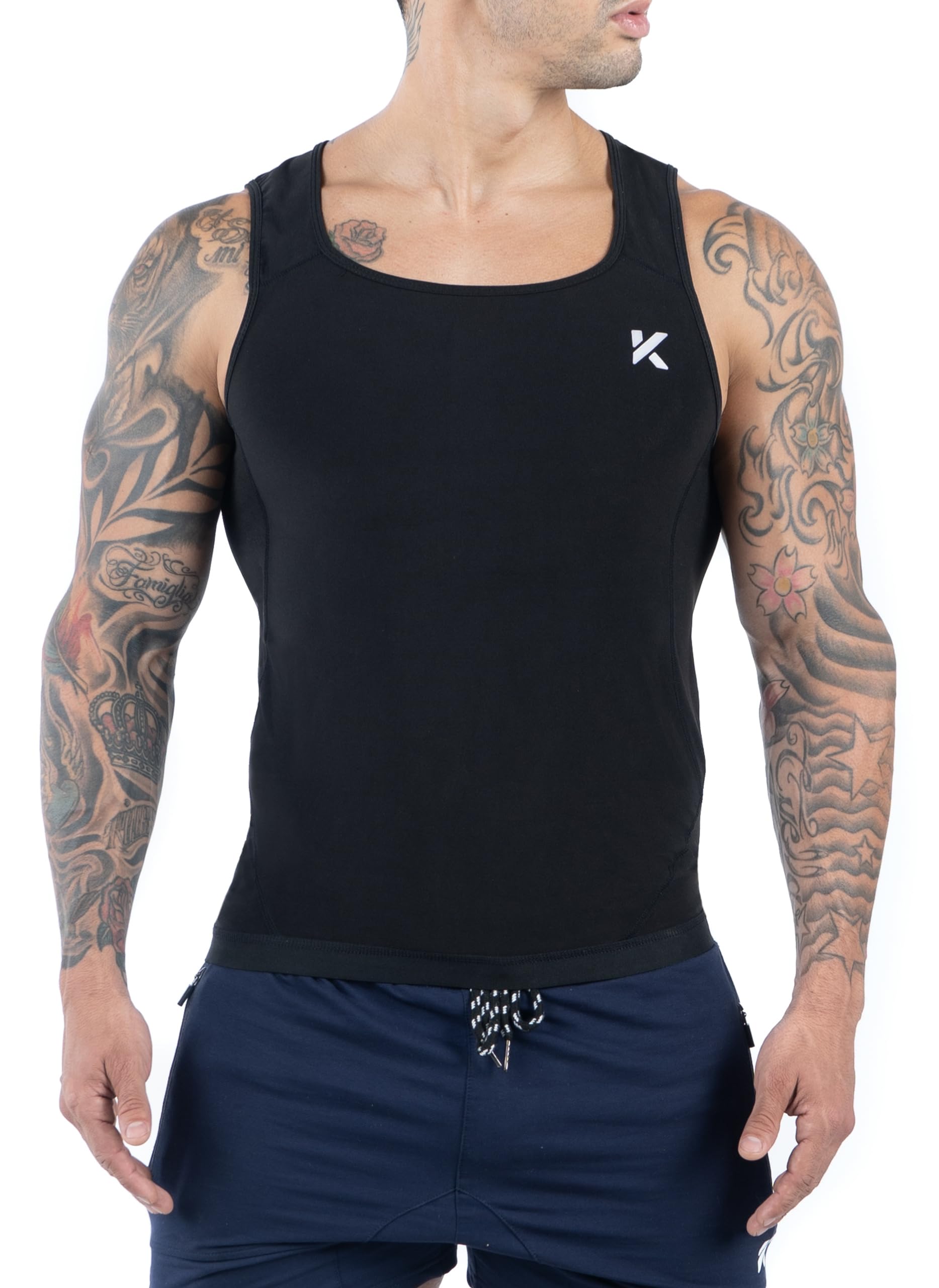 Kewlioo Men's Heat Trapping Pullover Sweat Enhancing Vest - Sauna Suit Shirt Compression Vest Shapewear Top for Gym Exercise