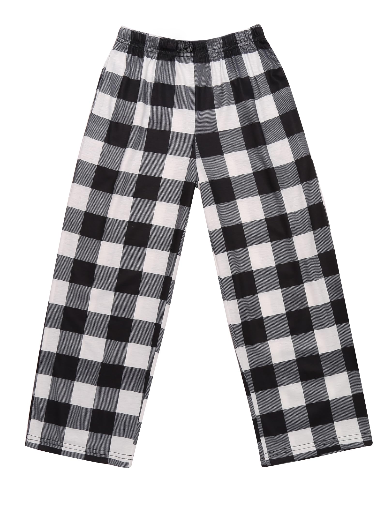 Ekouaer Boys Pajama Pants Long Sleep Pants Soft Elastic Waist Pajama Bottoms Plaid Lounge Pants with 2 Pockets