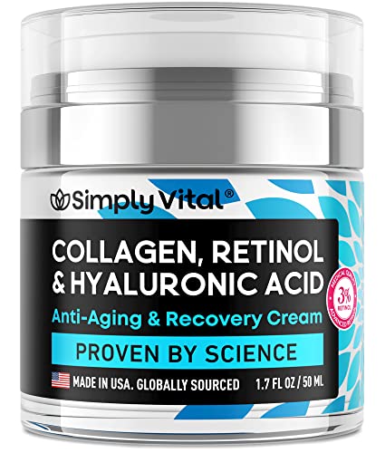 Face Moisturizer Collagen Cream - Anti Aging Neck and Décolleté - Made in USA Natural Anti Wrinkle Moisturizer for Women - Day & Night Face Cream - Moisturizing, Lifting & Recovery - 1.7oz