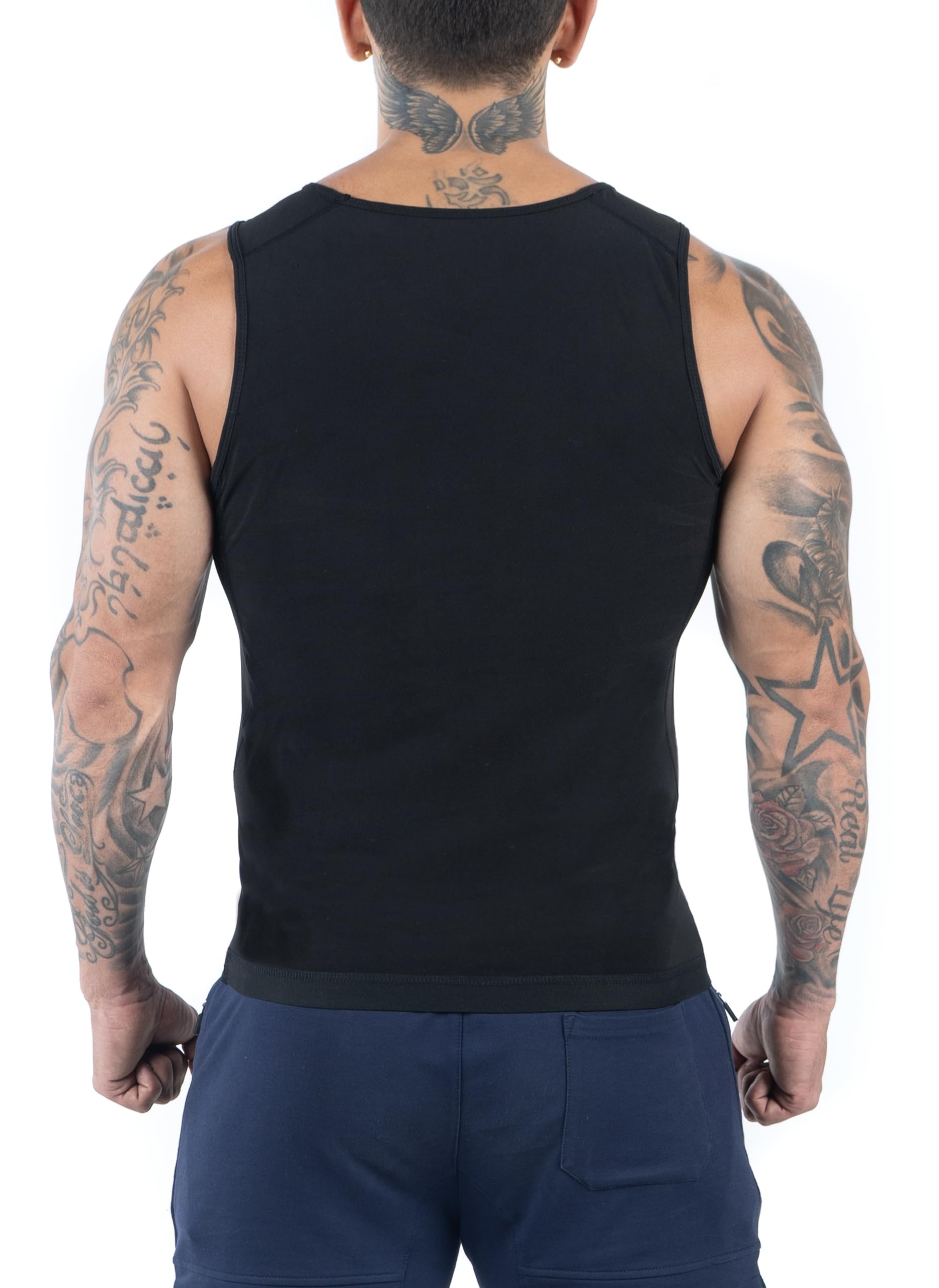 Kewlioo Men's Heat Trapping Pullover Sweat Enhancing Vest - Sauna Suit Shirt Compression Vest Shapewear Top for Gym Exercise