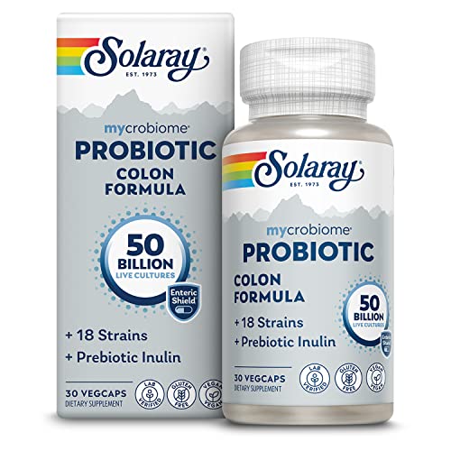 SOLARAY Mycrobiome Probiotic Colon Formula | Formulated to Support Healthy Intestinal & Colon Function, Immunity & More | 50 Billion CFU | 30 VegCaps
