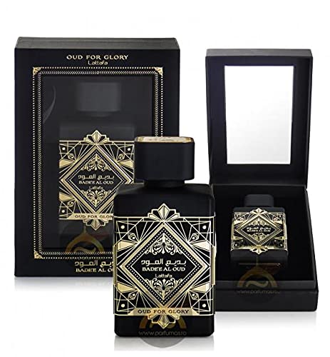 Maahir, Maahir Black & Bade'e Al Oud for Glory - EDP 100ML(3.4 oz) with Magnetic Gift Box Perfect For Gifting I Bold and Rich Oud Fragrance I Sandalwood, Musk and Vanilla Notes I Saffron, Lavender, & Nutmeg I Signature Arabian Perfumery I by Lattafa Perfu