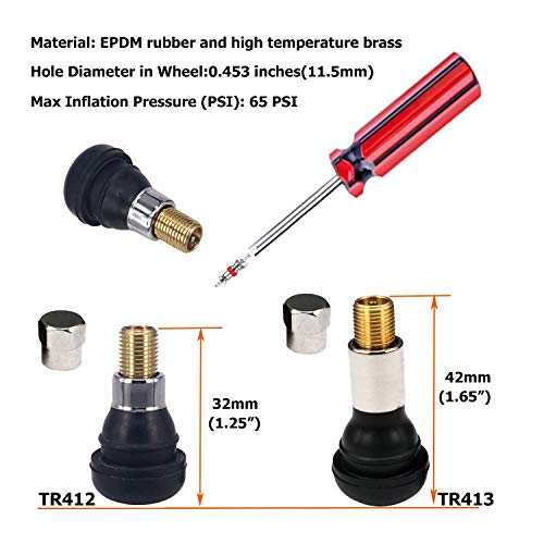 Dr.Roc Tire Spoons Lever Motorcycle Dirt Bike Lawn Mower Tire Changing Tools with Bag 3x14.5 inchTire Irons and 1x Tire Valve Stems with Remover Tool (Black) (Chrome)