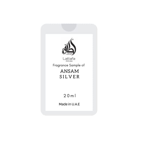 Ansaam Silver Tester EDP-Eau De Parfum 20ml(0.67 oz) Unisex | Pear, Mandarin, Rose, Jasmine, Candy, Raspberry, Vanilla, Musk, Davana, Cardamom, Bergamot, Amber, Lavender | by Lattafa Perfumes