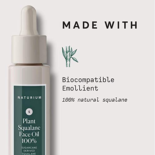 Naturium Plant Squalane Face Oil 100%, With Sugarcane Derived Squalane, Lightweight & Hydrating, 1 oz