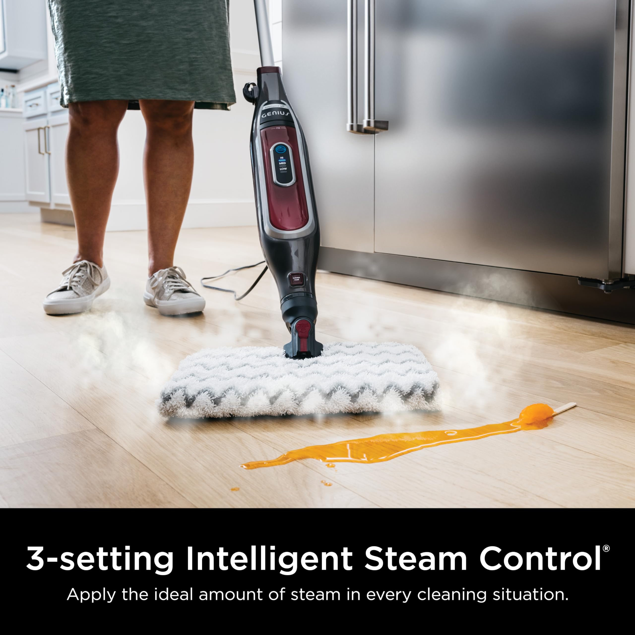 Shark S5003D Genius Hard Floor Cleaning System Pocket Steam Mop, Burgundy/Gray