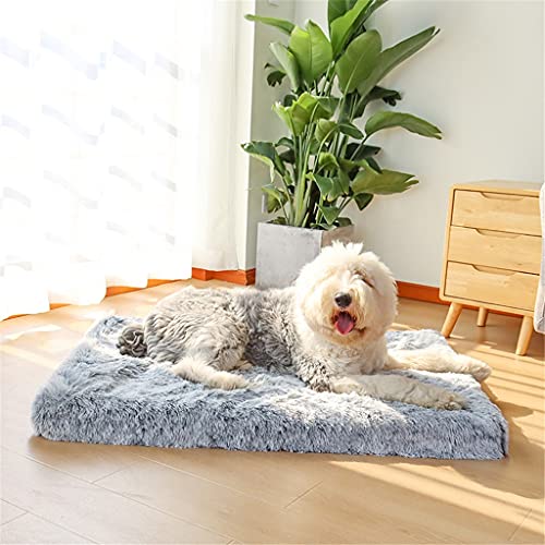 BaRdzo Plush Foam Dog Bed Rectangular Cat Dog Mats/Removable Cover Pet Mattress Cushion for Small Large Dogs (Color : D, Size : XL-100x60x10cm)