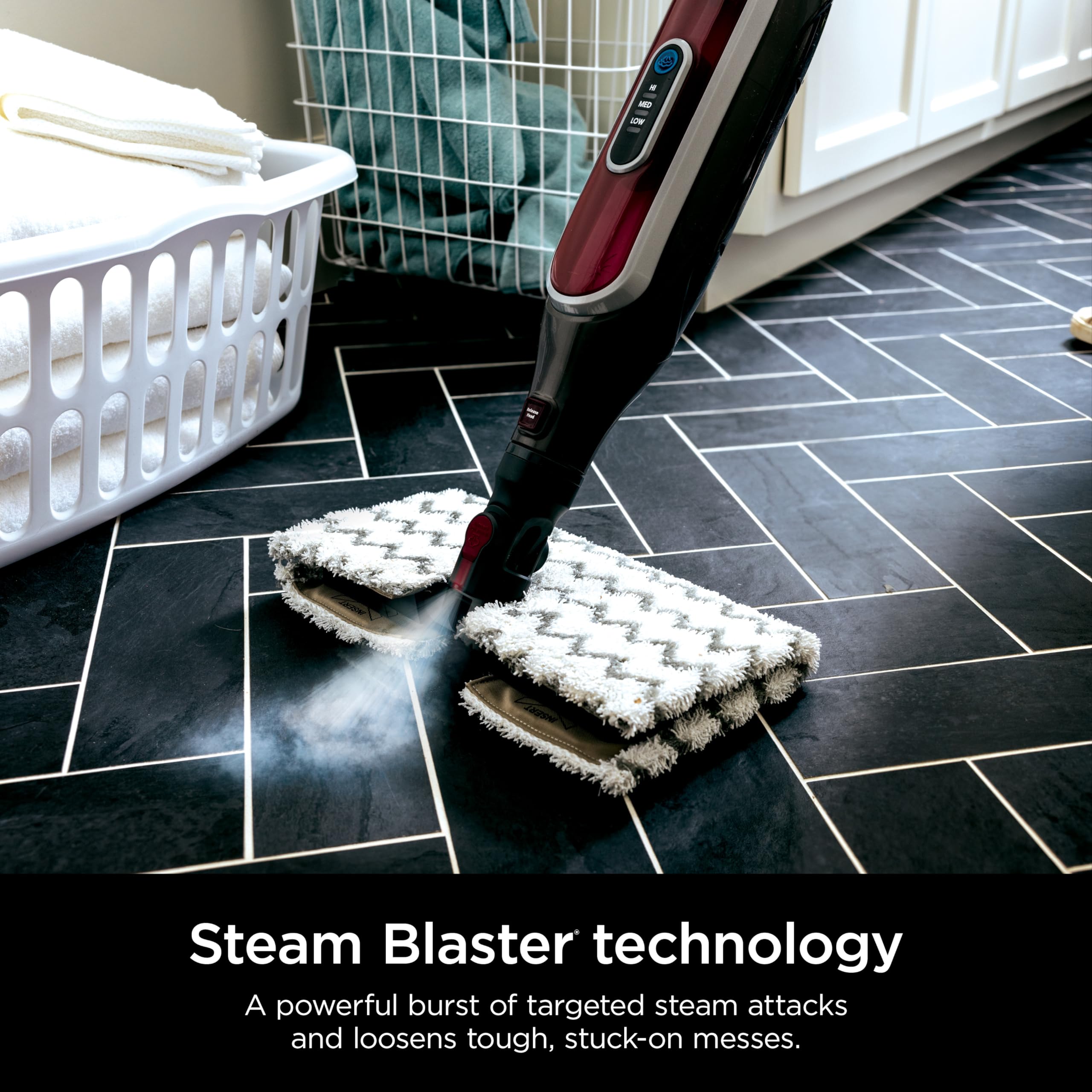 Shark S5003D Genius Hard Floor Cleaning System Pocket Steam Mop, Burgundy/Gray