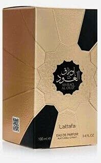 Awraq Al Oud EDP - Eau De Parfum 100ML (3.4 oz) |Strong Long-Lasting Spray I Black and Gold Bottle I Oud, Cinnamon, Nucsoara Scents I by Lataffa