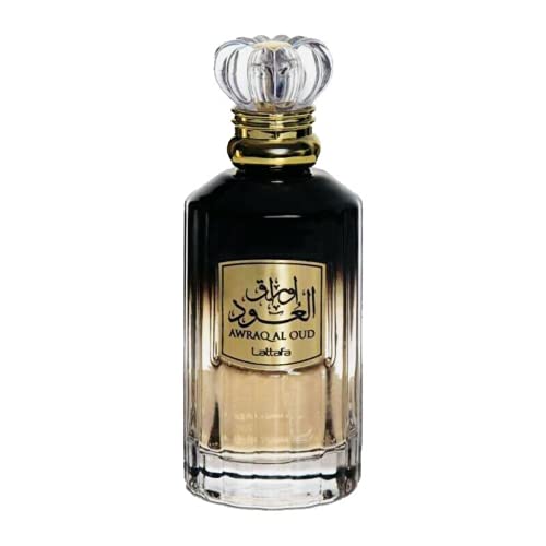 Awraq Al Oud EDP - Eau De Parfum 100ML (3.4 oz) |Strong Long-Lasting Spray I Black and Gold Bottle I Oud, Cinnamon, Nucsoara Scents I by Lataffa