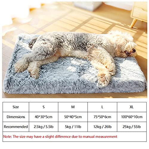BaRdzo Plush Foam Dog Bed Rectangular Cat Dog Mats/Removable Cover Pet Mattress Cushion for Small Large Dogs (Color : D, Size : XL-100x60x10cm)