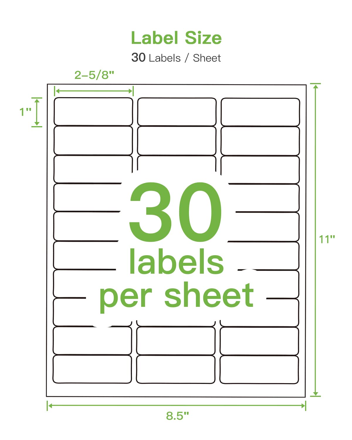 NELKO Address Labels, 1" x 2-5/8" Shipping Address Labels for Laser & Inkjet Printers, Mailing Sticker Labels, Easy to Pee for FBA Label (25 Sheets, 750 Labels)