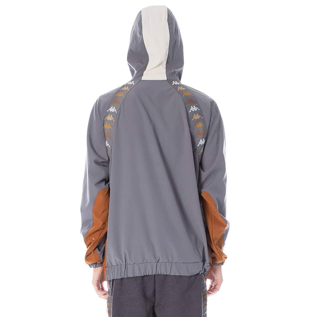 KAPPA MENS 222 BANDA DAXI ANORAK JACKETS 35122WW-A0X CHARCOAL/BRN