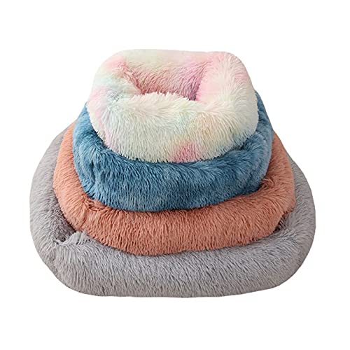 BaRdzo Pet Bed Kennel Dog Square Winter Warm Sleeping Bag Long Plush Puppy Cushion Mat Portable Supplies 46/50/60cm (Color : D, Size : 80x70x18cm)