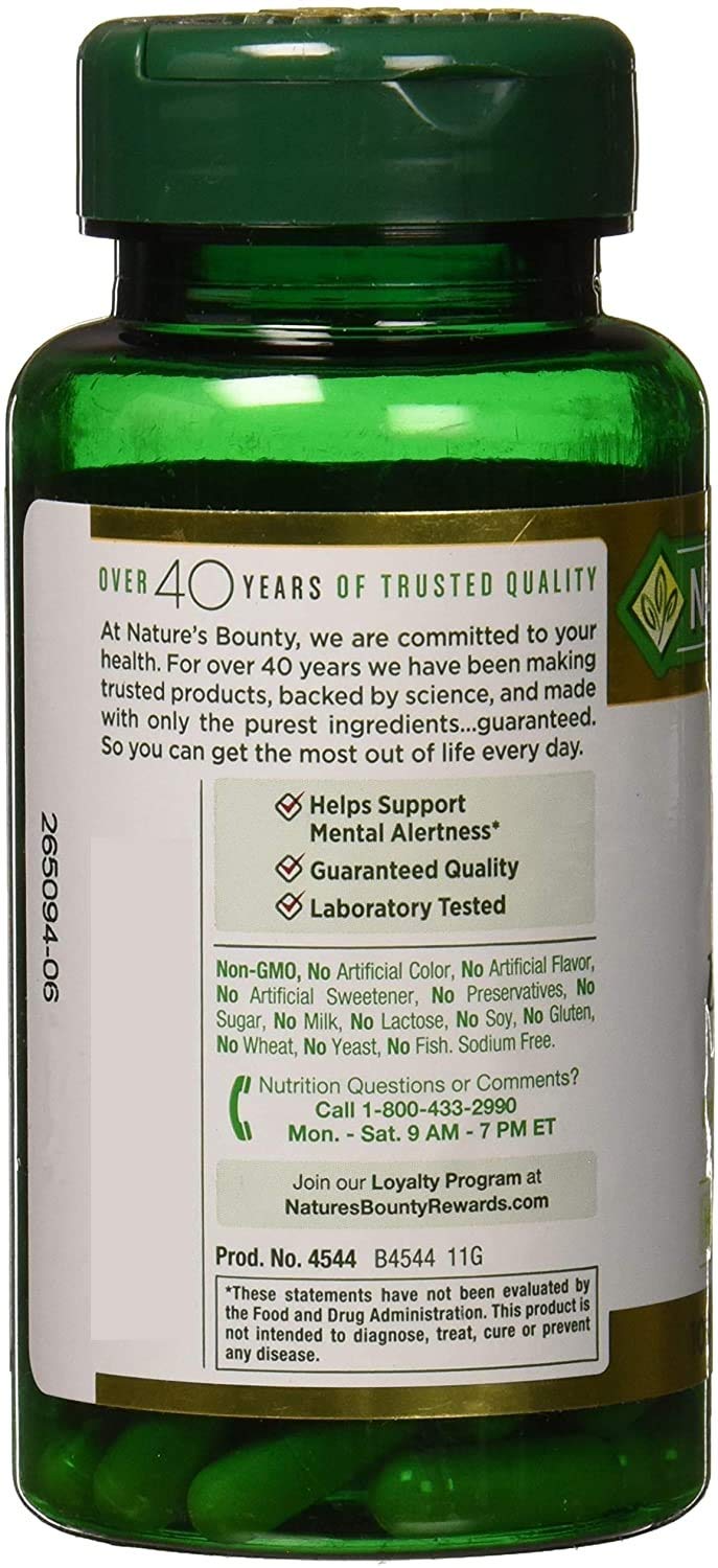 Nature's Bounty Ginkgo Biloba 120 mg 100 ea (Pack of 3)