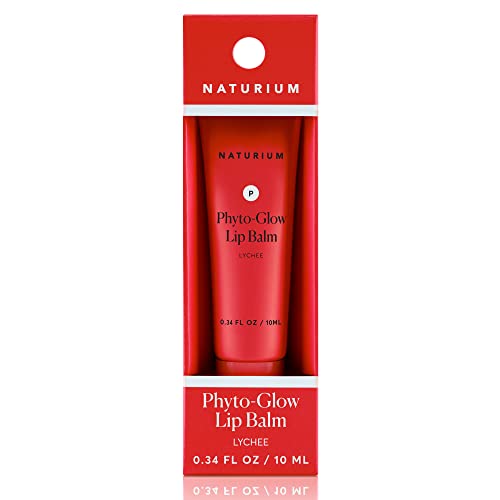 Naturium Phyto-Glow Lip Balm, Hydrating Lip Care with a Glossy Finish, 0.34 oz (Lychee)