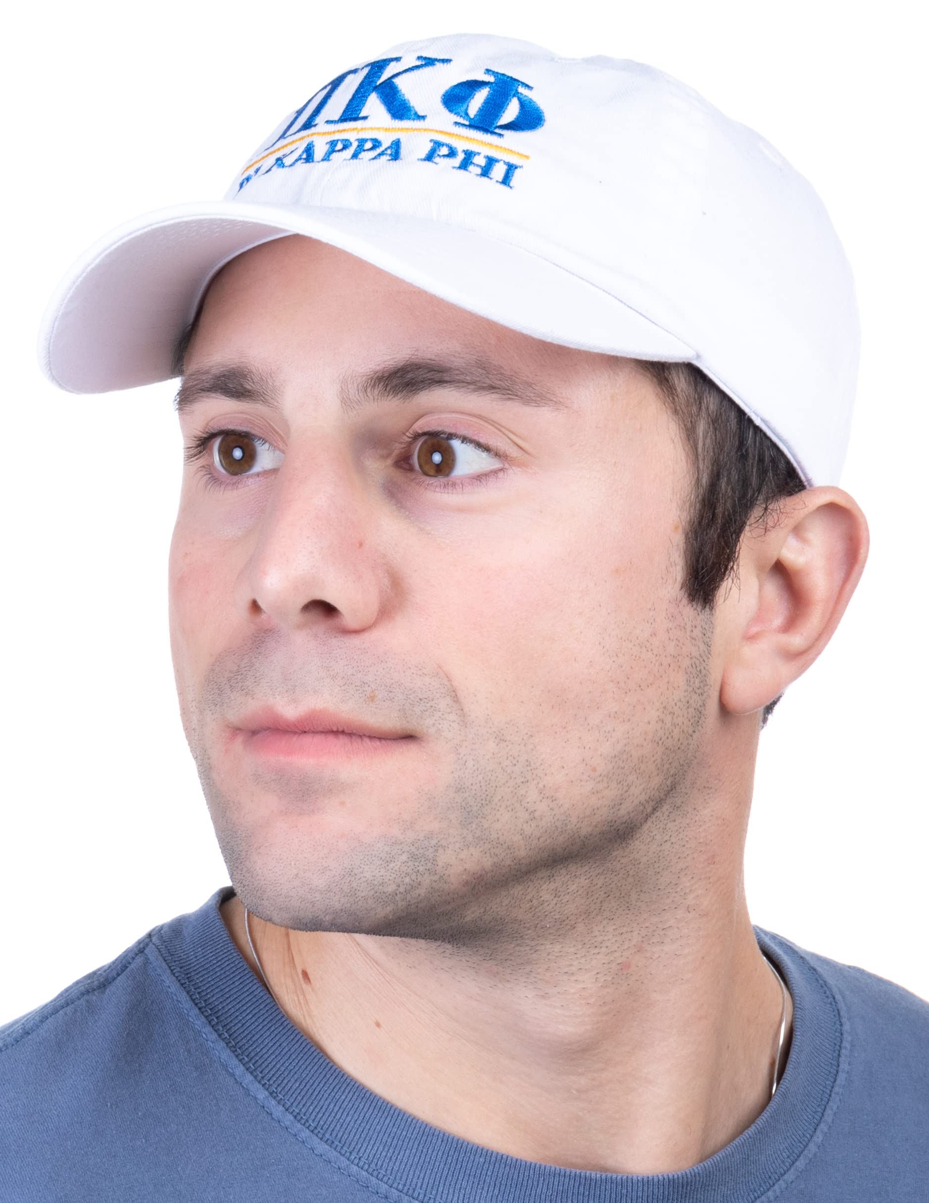 Ann Arbor T-shirt Co. Pi Kappa Phi | Classic Pi Kapp Fraternity Line PKP Baseball Rush Frat Hat Cap White