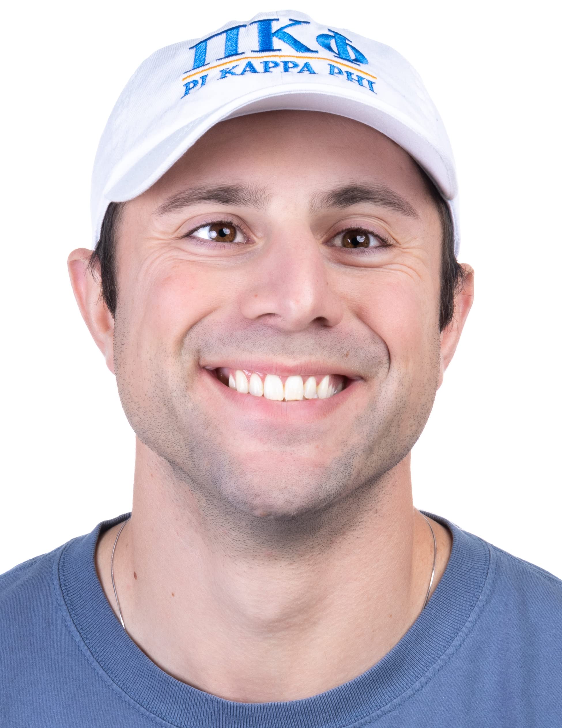Ann Arbor T-shirt Co. Pi Kappa Phi | Classic Pi Kapp Fraternity Line PKP Baseball Rush Frat Hat Cap White