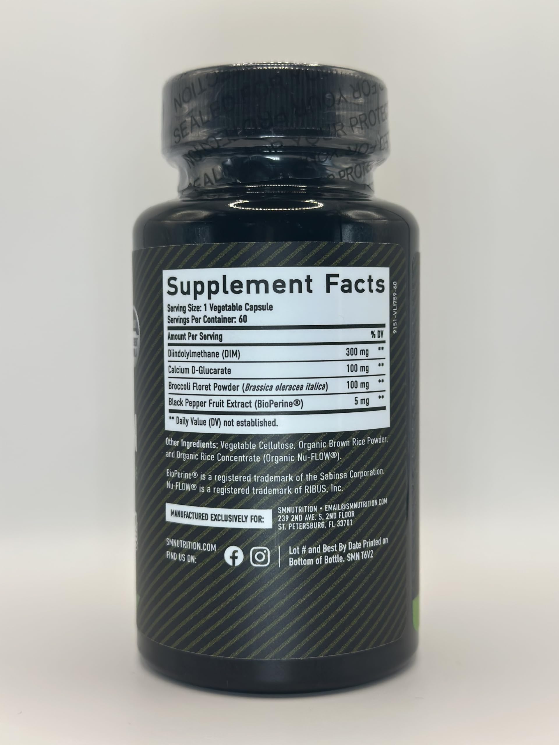 DIM 300mg for Men, Estrogen Blocker & Aromatase Inhibitor | Extra Strength Men’s Hormone Balance & Wellness Support Supplement with Diindolylmethane Plus CDG & Sulforaphane | Gluten-Free | 60 Ct.