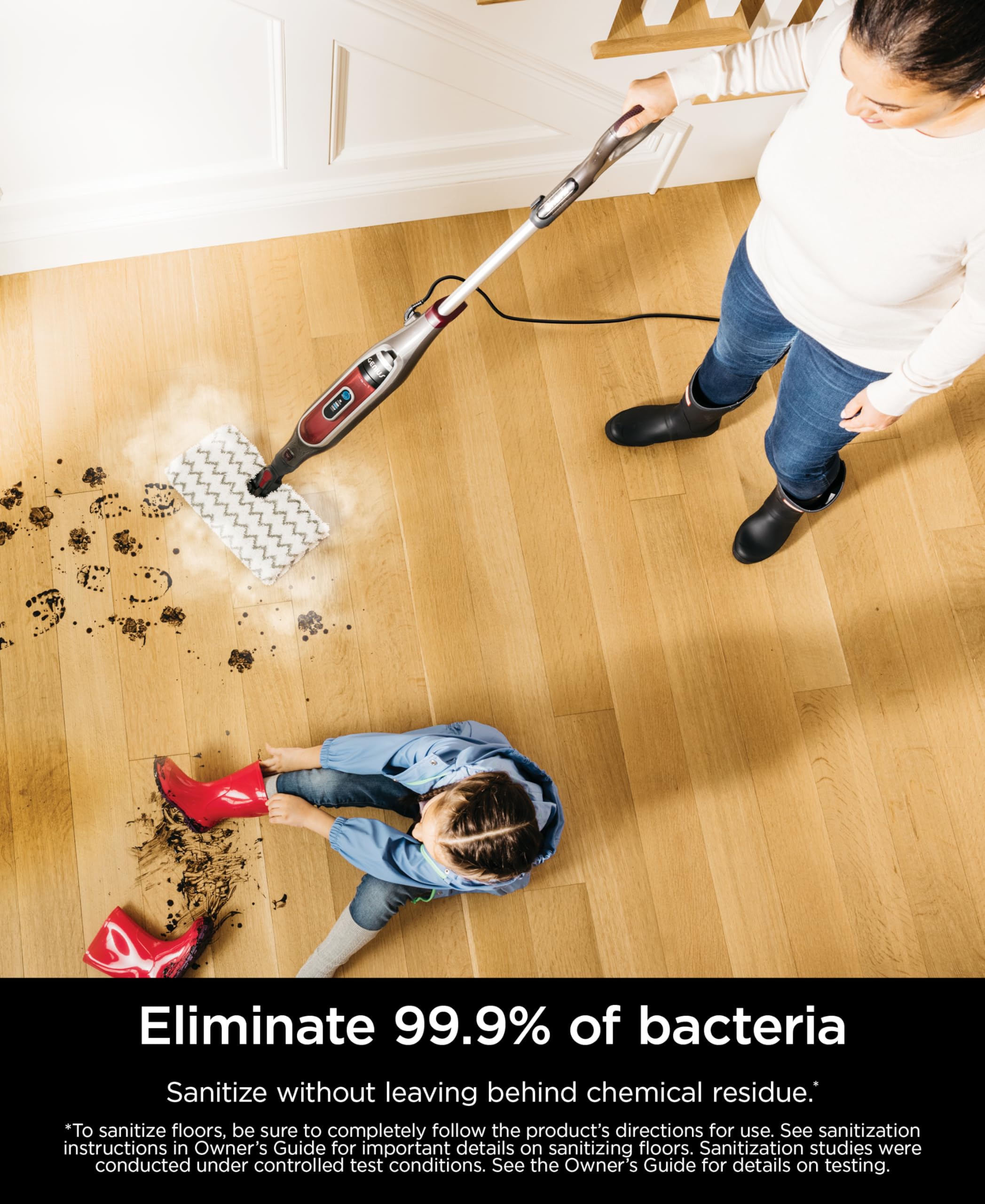 Shark S5003D Genius Hard Floor Cleaning System Pocket Steam Mop, Burgundy/Gray