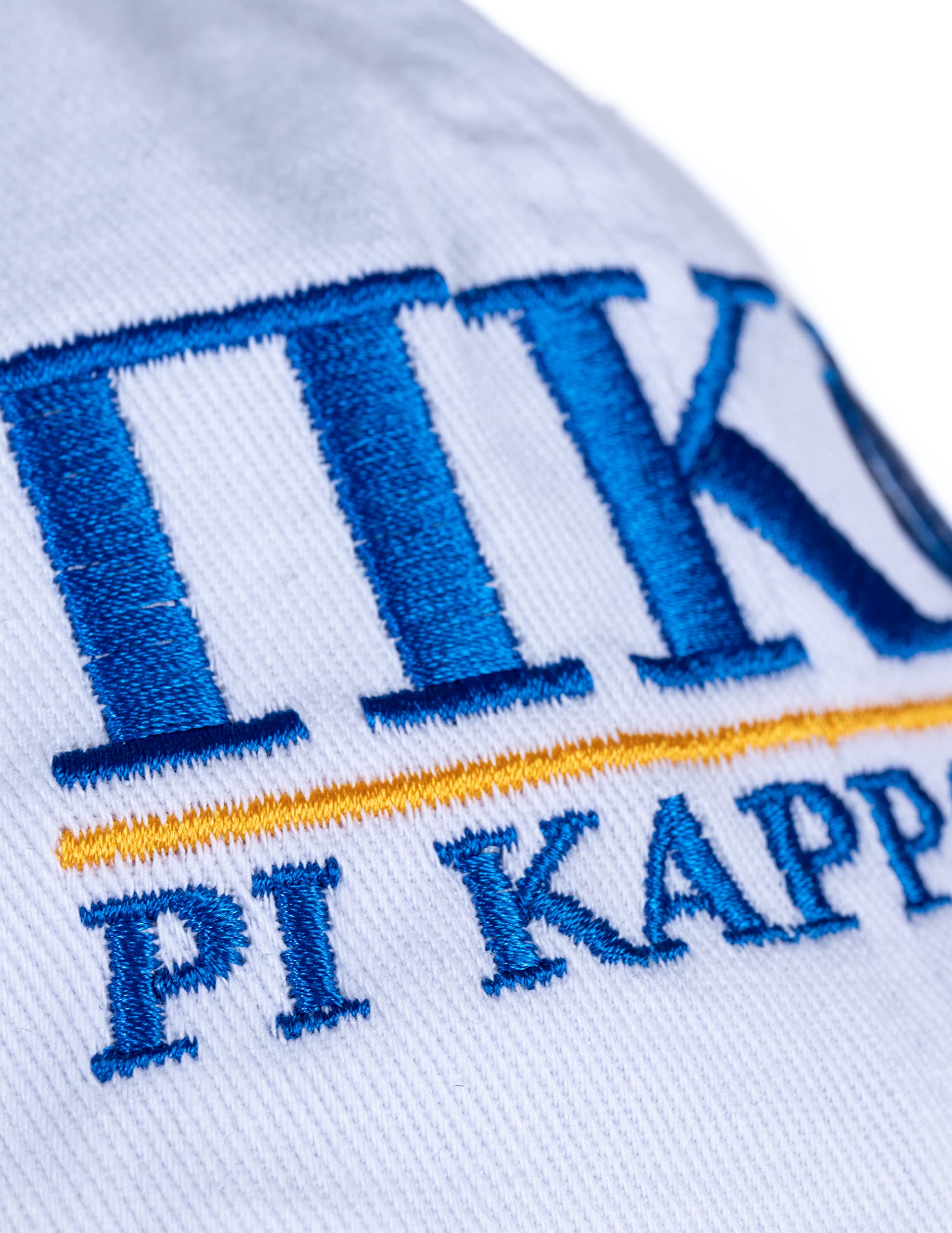Ann Arbor T-shirt Co. Pi Kappa Phi | Classic Pi Kapp Fraternity Line PKP Baseball Rush Frat Hat Cap White