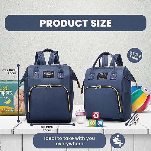 CRAWL Diaper Backpack, Bag, Waterproof Backpack, Back Pack, Red, Blue, Pink, Multicolored, Backpack (Blue)