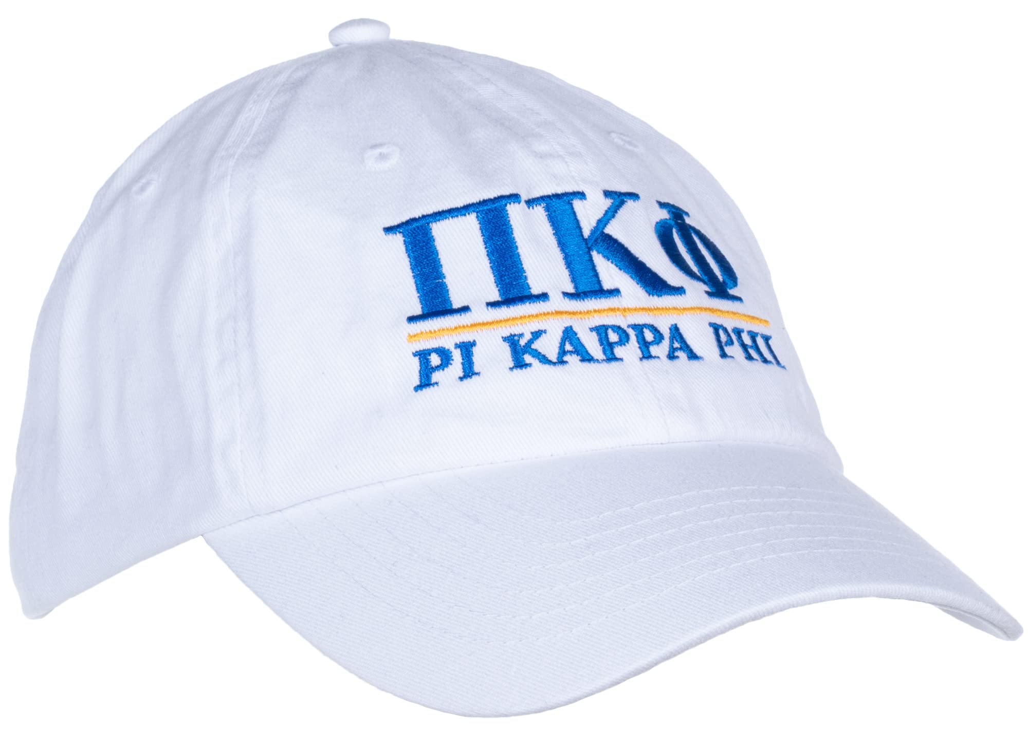 Ann Arbor T-shirt Co. Pi Kappa Phi | Classic Pi Kapp Fraternity Line PKP Baseball Rush Frat Hat Cap White